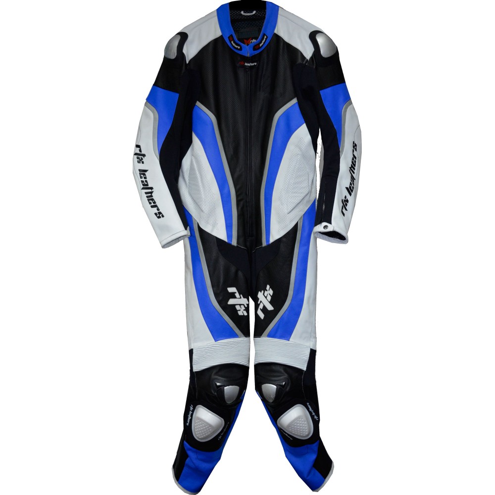 Biker Suits : Halo Evo Sports Blue Leather Motorcycle Suit